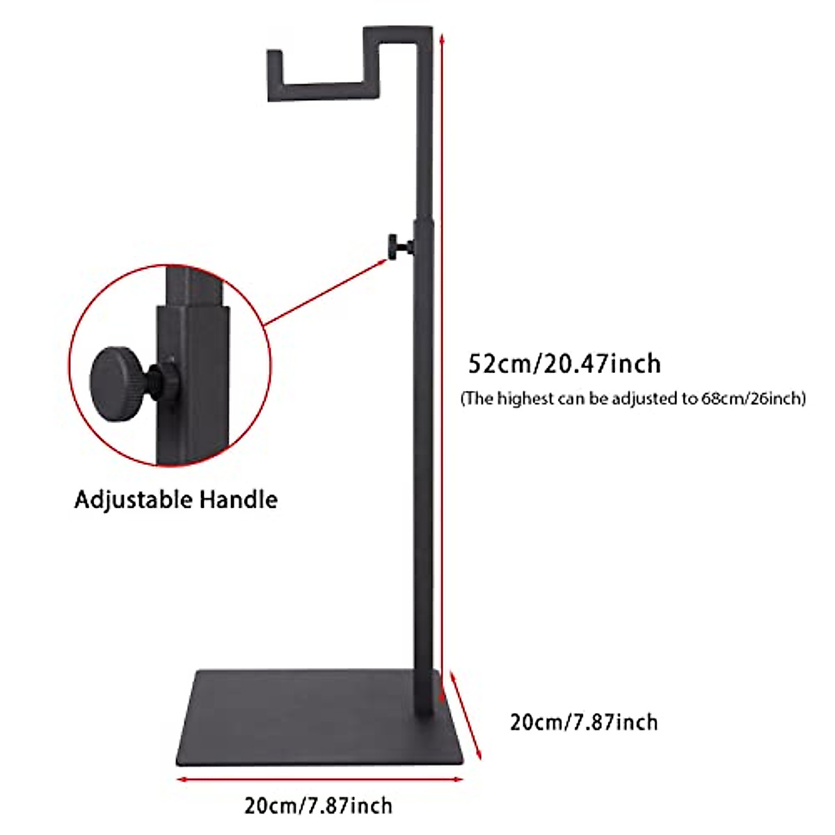 Polmart Countertop Adjustable Handbag Display Stand, Black