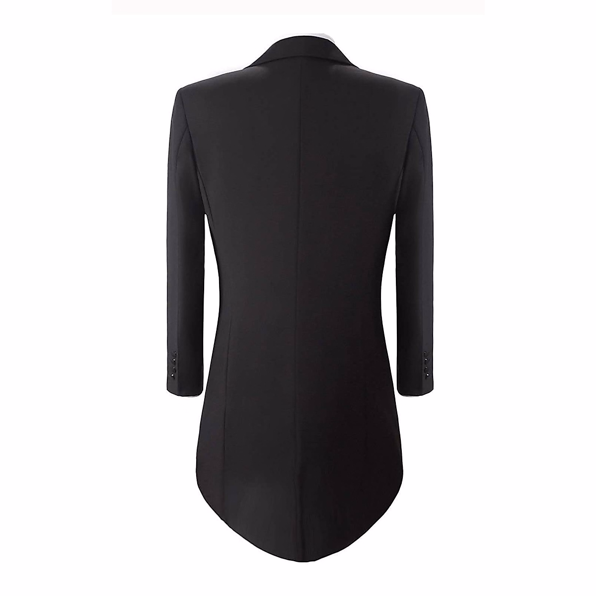 Wemaliyzd Men's 3 Piece Wedding Suit Tailcoat Tuxedo Long Tail Collar Vest Pants(Black,38R)