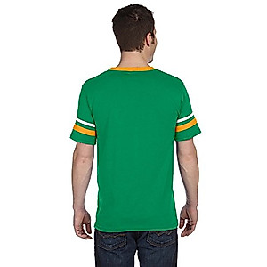 Augusta Sportswear Men's Medium Sleeve Stripe Jersey, Kelly/Gold/White