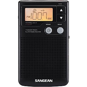 Sangean DT-200X FM-Stereo/AM Digital Tuning Pocket Radio Black