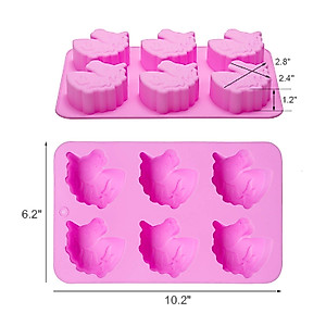 Fewo 6 Cavities Unicorn Head Cupcake Mold, Non-stick Unicorn Shaped Silicone Mould for Party Cakes Soaps Bath Bombs Jello Shots Kids' Baking Supplies