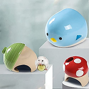 LIZHOUMIL Ceramic Hamster Hideout,Pet Hideout Hut Cave,Wear-Resistant Anti-bite,Hide Cooling Bed Caves Cage Also Suitable for Mice,Golden Bear,Other Small Animals
