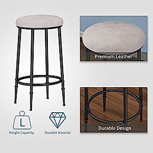 HOMYSHOPY Bar Table Set for 3, 4 Piece Console Table with 3 Stools, Counter Height Kitchen Table Set with 3 Chairs for Breakfast Nook, Living Room and Apartment (White & Black)