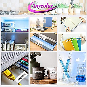 Anycolor Tz Tape 12mm 0.47 Laminated White Compatible with Brother P-Touch TZe-231 TZe231 Label Maker Tape for Brother PTouch PT-D210 D220 H110 D410 D600 1880 2040, Black on White Tape, 5 Pack