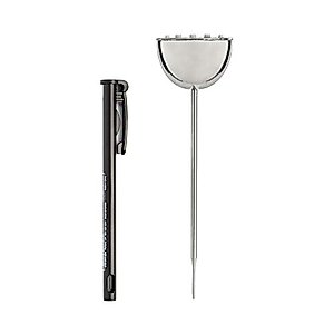 CDN ProAccurate® Waterproof Digital Thermometer with Protective Sheath, Easy to Read Display, 5" Stem with Thin Tip Probe, Black Display (DTQ450X)