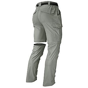 Men's Hiking Pants Convertible Zip Off Lightweight Waterproof Quick Dry Outdoor Fishing Travel Safari Camping Sage Green 36