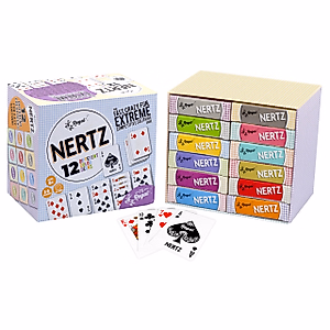 Regal Games Nertz Playing Cards 12 Pack - Decks of 12 Color Cards Wide-Size & Fun Playing Cards - Deck of Playing Cards for Poker, Solitaire, Blackjack & More