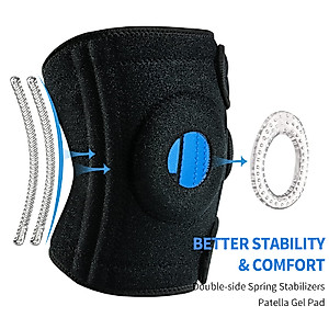 ABYON Knee Braces for Knee Pain,Adjustable Maximum Knee Support for Men and Women with Side Stabilizers & Patella Gel Pad for Meniscus Tear, Arthritis, Joint Pain Relief and Fast Recovery