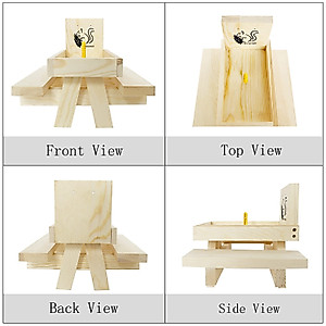 Squirrel Feeder for Outside and Garden, Funny Squirrel Picnic Table Feeder with Corn Cobs Holder and Peanut Tray, Squirrel Gifts for Squirrel and Chipmunk Lovers, Easy to Install