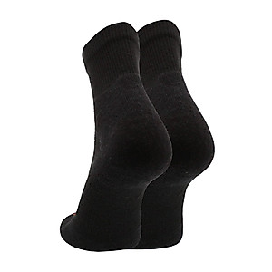 TCK Pickleball Quarter Crew Socks Blister Resistance (Black, Large)