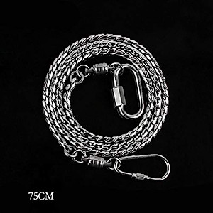 POPETPOP Parrot Foot Anklet Parrot Foot Chain, Stainless Steel Bird Foot Stand Chain with Ring, Parrot Ankle Foot Ring Pet Supplies for Birds Cockatiels Parrot Foot Chain