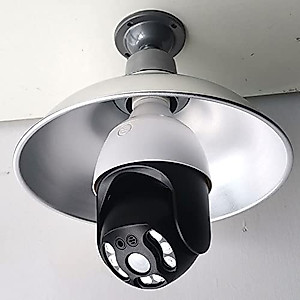 EVERSECU 2K 4MP Light Bulb Security Camera, Outdoor Waterproof, 360° View, 2.4G WiFi&Wireless, Motion Detection, Auto Tracking, 2 Way Audio, Color Night Vision, Work with Alexa Google