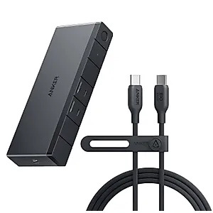 Anker 543 USB C to USB C Cable(140W 6ft), USB 2.0 Bio-Based Charging Cable & Anker 568 USB-C Docking Station(11-in-1), 100W Charging, 40Gbps Transfer, Ethernet, Single 8K, Triple 4K Display