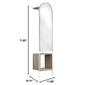 Sauder Anda Norr Entryway Storage, L: 18.74" x W: 11.89" x H: 71.85", White Finish