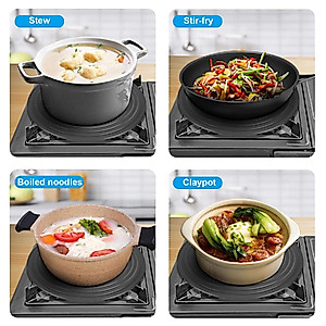 Heat Diffuser For Gas Stovetop Pot Cookware Protection Stove Diffuser Round Fast Defrosting Tray Multifunctional Thawing Conducting Simmer Plate(9.4inch with Clip)