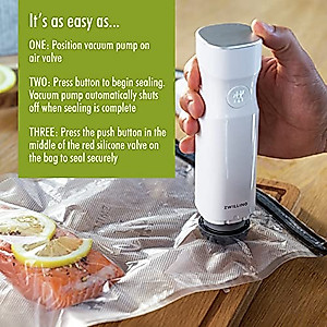 ZWILLING Fresh & Save 4-pc Vacuum Sealer Starter Set, Reusable Sous Vide Bags, Meal Prep