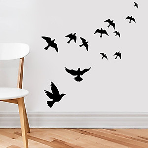 Flying Black Bird Flying High to Sky 3D Removable Vinyl Wall Decals Mural for Nursery Bedroom Tree Wall Decoration