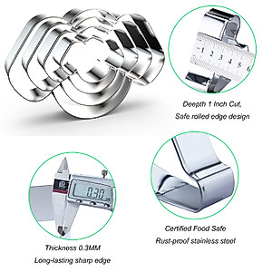 Dog Face Cookie Cutter Set - 5", 4", 3", 2" - 4 Piece Puppy Dog Head Cookie Cutters for Treats - Stainless Steel