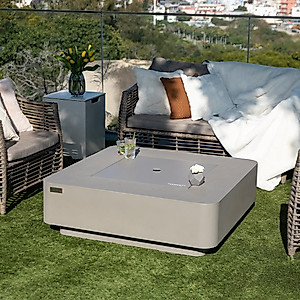 Lucerne Concrete Fire Pit 42".1 x 42 Outdoor Patio Firepit Includes Fire Glass Modern Fire Pits & Outdoor Fireplaces for Garden, Deck, Indoor & Outdoor Heating