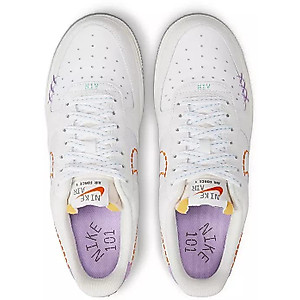 Nike Women's Air Force 1 '07 Shoes, White/Safety Orange Sail Prime, 9.5