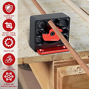 Generic Dowel Maker Jig Kit, Imperial 5/16-3/4inch Adjustable Drill Milling Dowel Round Rod Auxiliary Tool, Aluminum Alloy Dowel Round Rod Sticks Maker Jig with 8 Holes (B), IUHE3