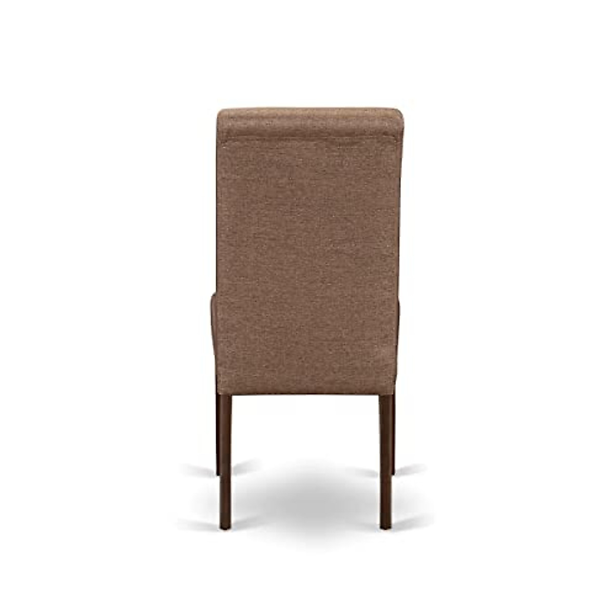 East West Furniture NDBA3-MAH-18 3 Piece Kitchen Table Set Contains a Rectangle Dining Room Table with Dropleaf and 2 Brown Linen Linen Fabric Parson Dining Chairs, 30x48 Inch, Mahogany