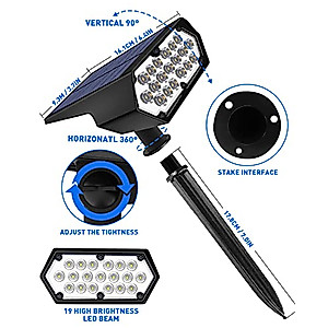 Trongle Solar Landscape Lights, [2 in 1] Bright Solar Spot Lights 2 Pack, IP65 Waterproof Solar Garden Light 6500K Path Light for Yard Garden Patio Driveway Porch Walkway Driveway Pool (Cool White)