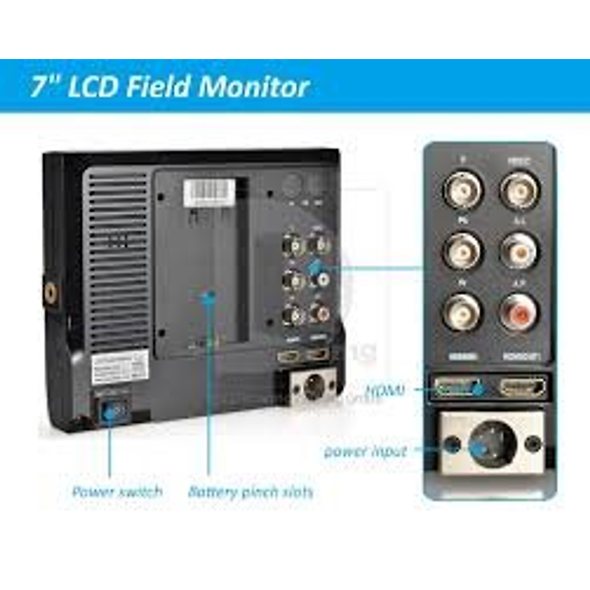 Professional Lilliput 663/o/p 7" 1280x800 IPS Peaking Focus Hdmi in + Output 1080p Monitor with Tally Input By Viviteq Inc