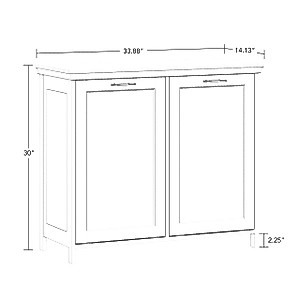 RiverRidge Somerset Double Tilt Out Laundry Hamper - Stylish Laundry Room Cabinets with Removable Cloth Bags, Inset Doors & Coved Top Shelf - Laundry Cabinet for Clothes & Towels