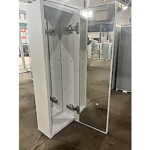 Generic 30x10 inch White Medicine Cabinet with Storage Aluminum Bathroom Medicine Cabinets Mirror Adjustable Glass Shelves Right Open