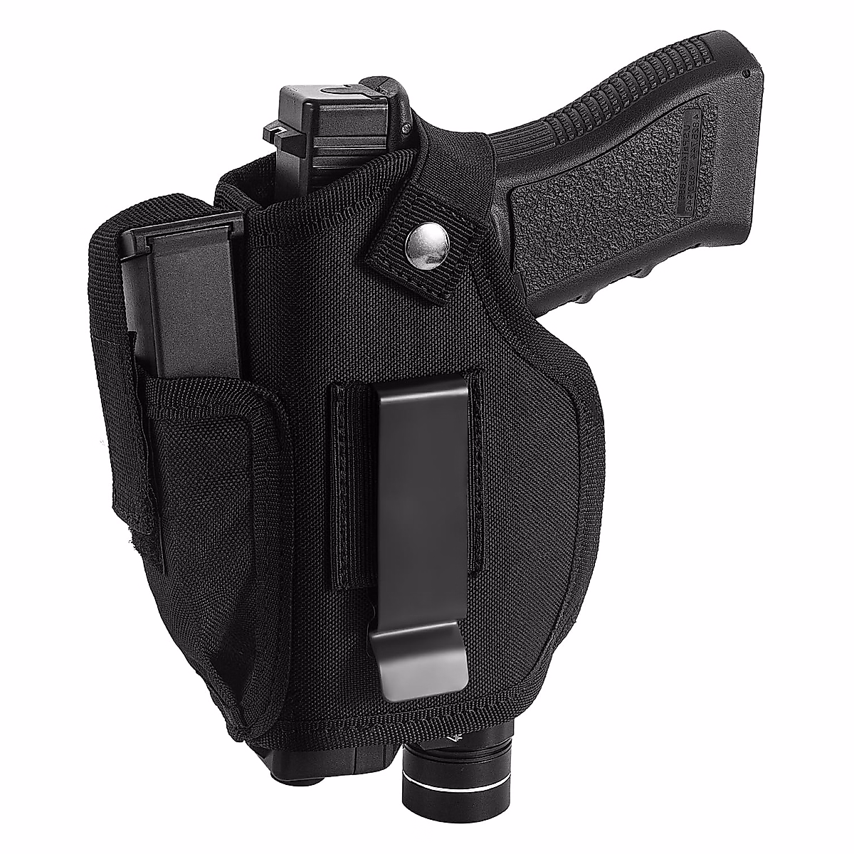 LandFoxtac Gun Holster with Laser/Light, IWB/OWB Concealed Carry Pistols Holster with Mag Pouch Fits Most 9mm 380 45ACP, Gun Holsters for Men and Women Left/Right Hand, for Glock, S&W, Sig, and More