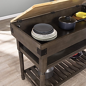 SEI Furniture Waysmere Kitchen Island, Smoked ash, Natural