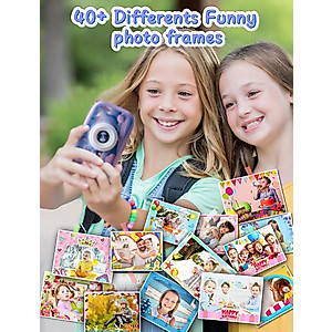 MIIULODI Kids Camera, Christmas Birthday Gift for Kids 3-12 Year Old Girl Boy 2.4 Inch Time-Lapse Video Record Scientific Children Digital Cameras Toddler Night Light Toys for 4 5 6 7 8 Year Old
