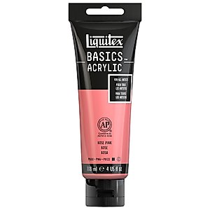 Liquitex BASICS Acrylic Paint, 118ml (4-oz) Tube, Rose Pink