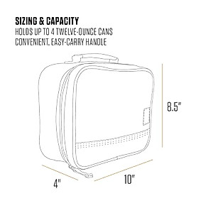 Carhartt Insulated 4-Can Lunch Cooler for Men and Women, Fully Insulated and Water Resistant, Essential Lunch Cooler (Black)