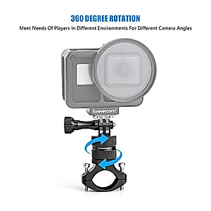 Forevercam Mountain Bike Handlebar Mount for Gopro Action Camera (0.8-1.18") Aluminium Mountain Bicycle Handlebar Mount 360 Degree Rotation Upgraded Version for Gopro Hero 11/10/9/8/7/6