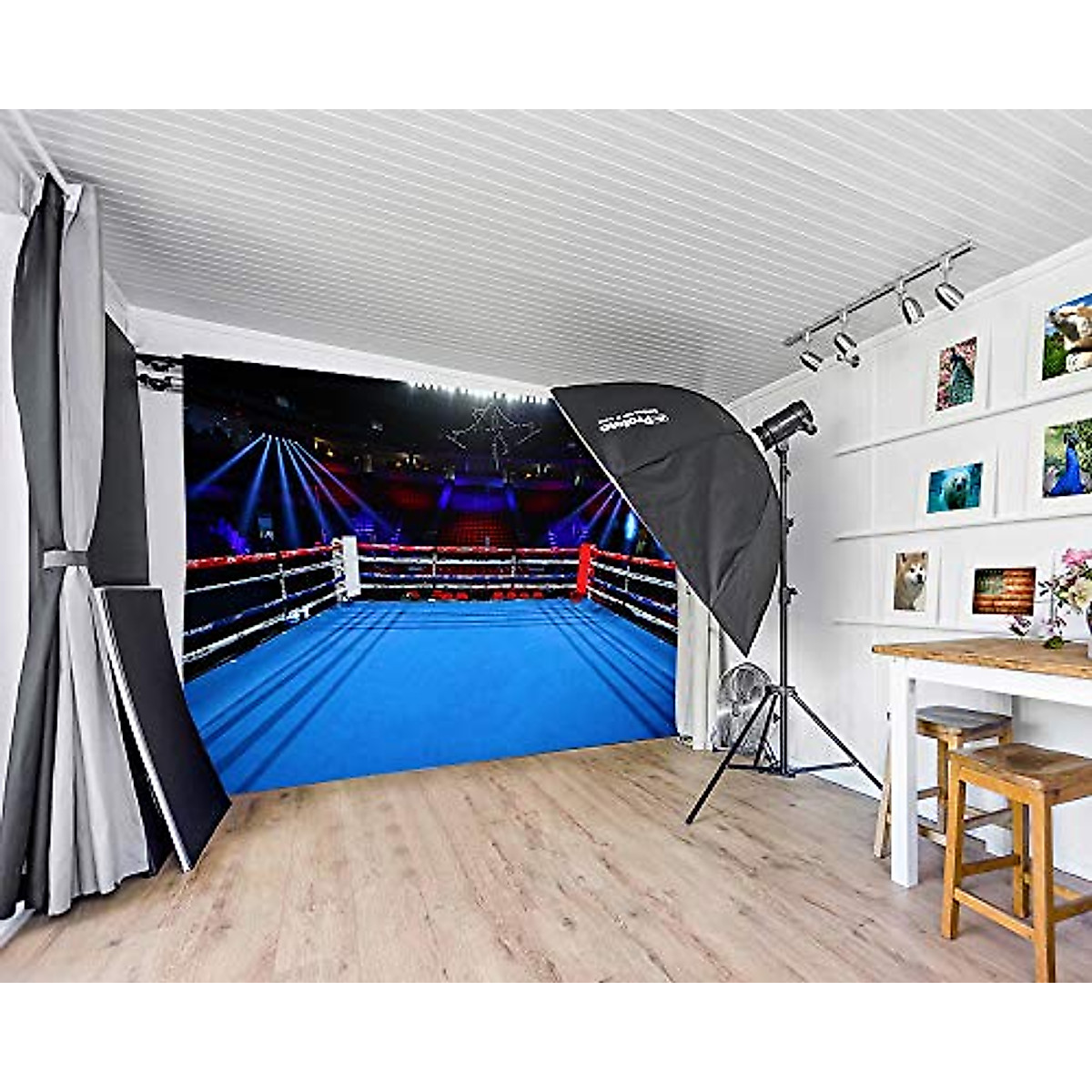 LYLYCTY 7x5ft Photography Backdrops for Boys Birthday Party Boxing Ring Backgrounds Dorm Decorations Backdrop for Men Portrait Backdrops Photo Booth Props BJZYLY6