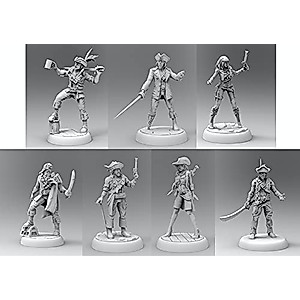 Minion Games MIGDM102 Dead Men Tell No Tales Miniatures Pack, 7 Miniatures, Ages 13+ Cooperative Pirate Strategy Game