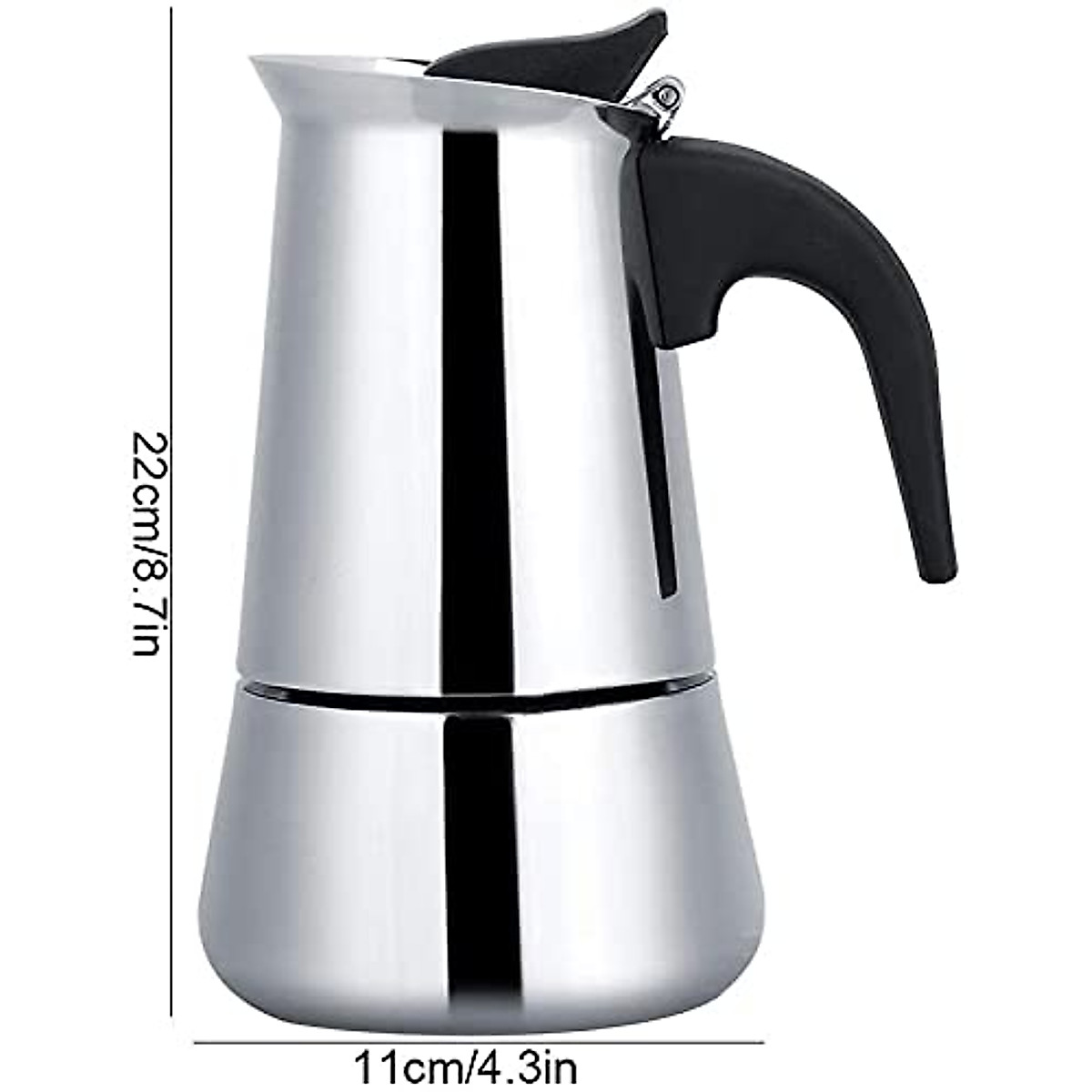Stainless Steel Stovetop Espreeso Machine 9cup/450ml Coffee Maker Moka Pot Espresso Maker Italian Espresso Coffee Maker for Induction and Gasstove Electric Percolator Coffee Pot Espresso Pot