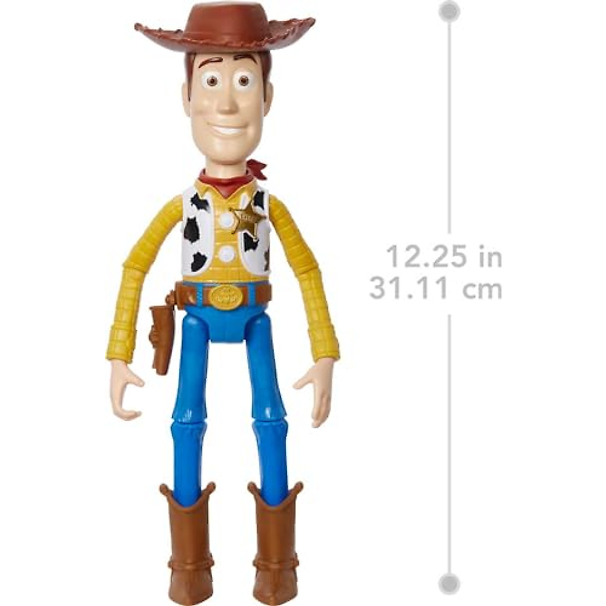 Mattel Disney and Pixar Toy Story Large Action Figure, Posable Woody Collectible in Signature Sheriff Look with Removable Hat, 12-inch Scale