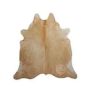 Genuine Palomino Beige Cowhide Rug Large 6 x 7-8 ft. 180 x 240 cm