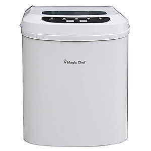 Magic Chef Portable Countertop Ice Maker, Small Ice Maker for Kitchen or Home Bar, Tabletop Ice Maker for Entertaining, 27-Pound Capacity, White