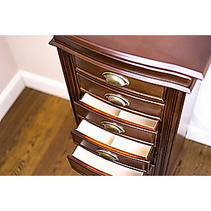 Hives and Honey Alexa Jewelry Armoire, Large, WALNUT & Earring Tray Inserts (4 Pack) Jewelry Storage, Sand (9006-905)