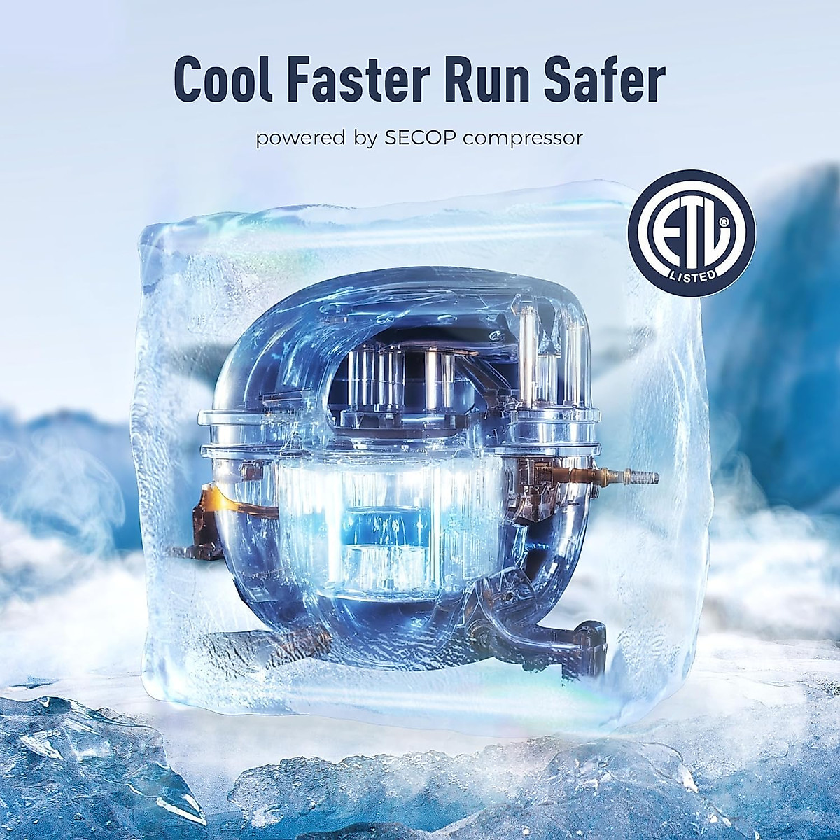 ICEVIVAL Commercial Ice Maker Machine, 550lbs/Day, SECOP Compressor&ETL, Auto-Cleaning Stainless Steel Commercial Ice Machine, 300lbs Storage, Ice Ready in 8 to 15mins, Air Cooled, Restaurant/Business