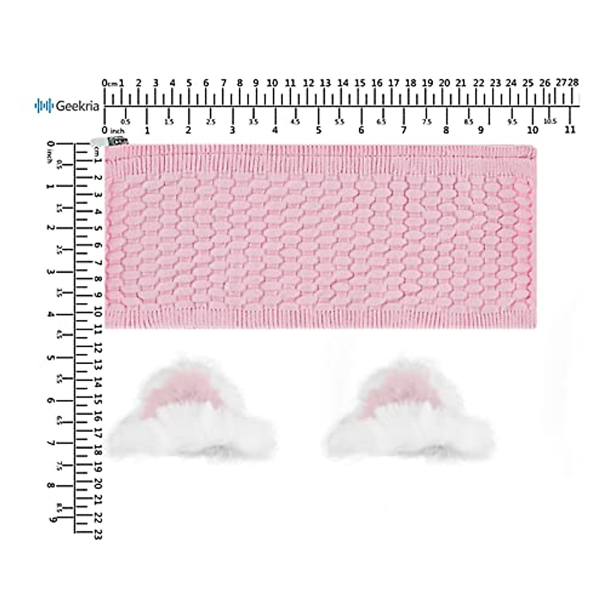 Geekria NOVA Knit Fabric Headband Cover + Cat Ears Attachment Compatible with Razer, SteelSeries, HyperX, Sennheiser, Astro, Sony, Logitech, ATH Headphones, Easy DIY Installation (Pink)