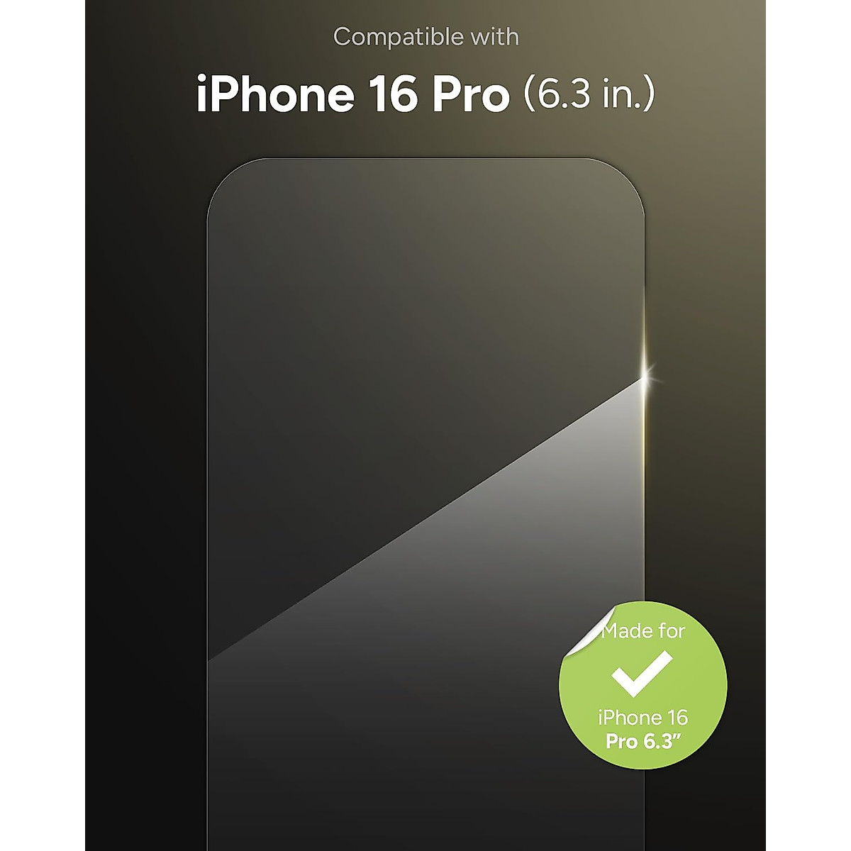 ZAGG Glass+ Screen Protector for iPhone 16 Pro – 3X Stronger Tempered Glass with Reinforced Edges, Scratch & Smudge Resistant, InvisibleShield, Easy Installation