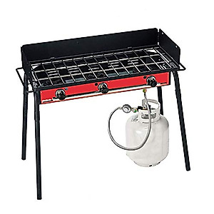 MCAMPAS 5 FT Propane Hose Regualtor with Gauge,QCC1 Stainless Steel Braided Hose and 3/8" Female Flare Nut for Weber Grill, Propane Heater, Patio Heater, Fire Pit,Burner Stove,Smoker,Water Heater