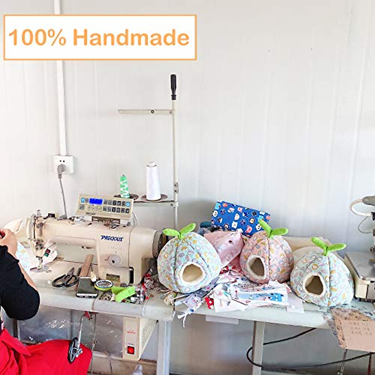 Handmade Sleeping Bag Pouch Hideout Cave Habitat for Hedgehog Guinea Pig Hamster Ferret Squirrel Small Animal Bed Nest House Cage Portable Big Cushion (Pink)