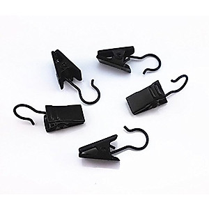 yueton 60pcs Black Metal Hook Clips Hanging Curtain Clip Hanger