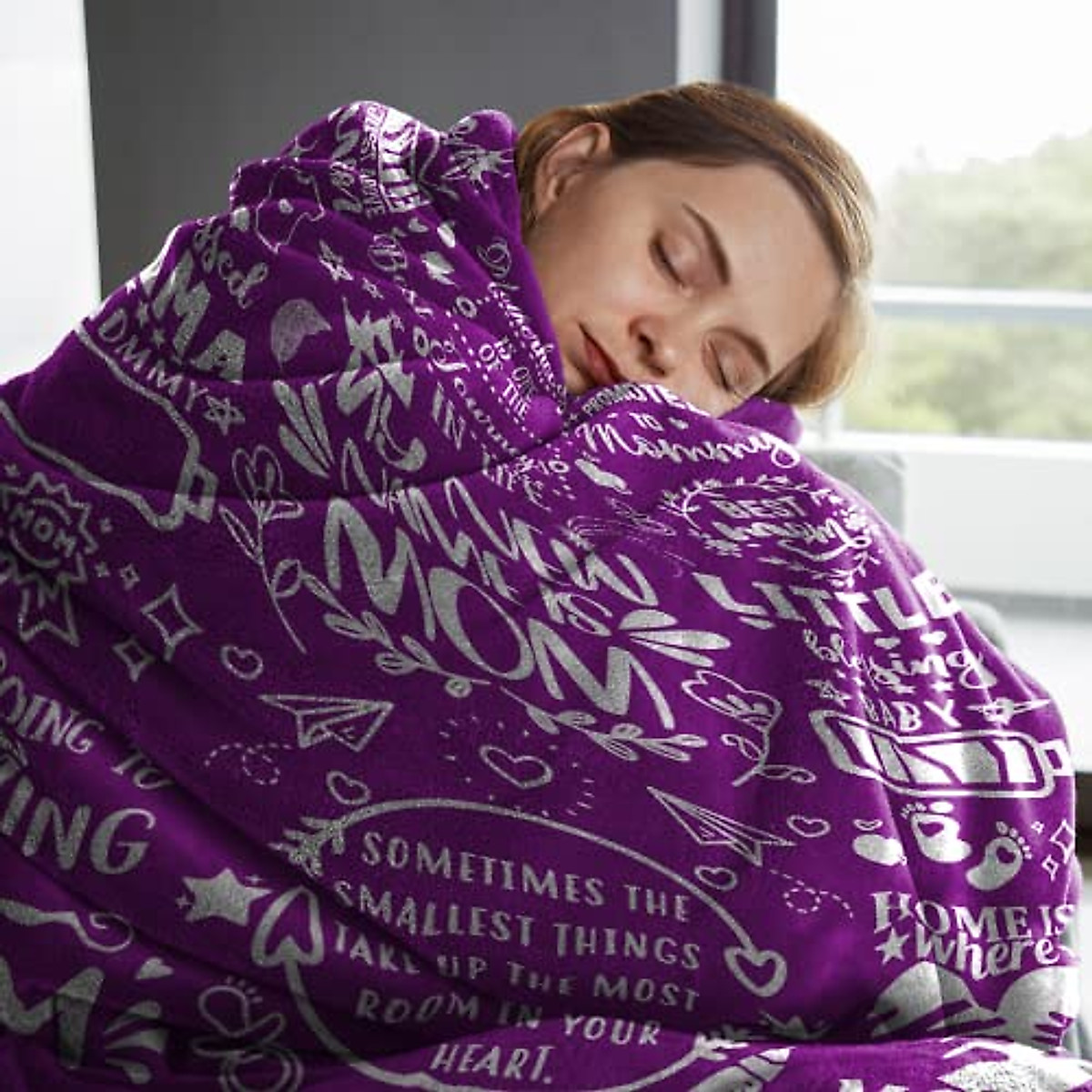 InnoBeta New Mom Gifts for Women, Mom to Be Gift Blanket, Pregnancy Gifts for First Time Moms, Gender Reveal Gifts, for New Parents, New Mommy, Flannel Throw Blankets 50"x 65"